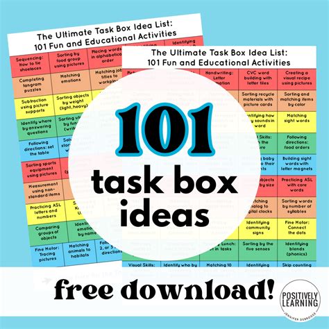 101 Task Box Ideas Positively Learning