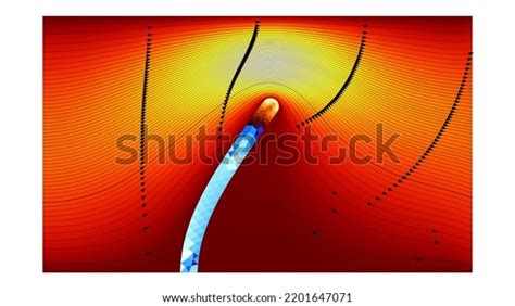 Illustration Physics Science Fsi Fluid Solid Stock Illustration