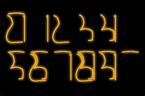 Same Height 4 Segment Numeric Display Like Neon Signs 4セグメント数字（ネオン管もどき） Rsegmenteddisplays