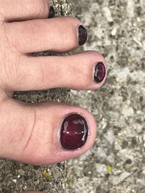 New Pedi Color Black Base With Silver Metallic On Top Of That And A Sheet Garnet On Top It
