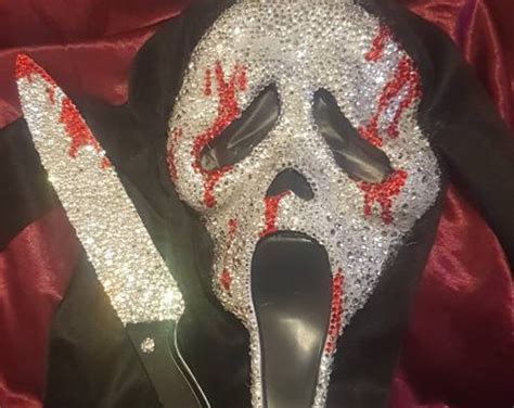 Ghostface Bling Crystal Rhinestone Scream Mask Pink Etsy