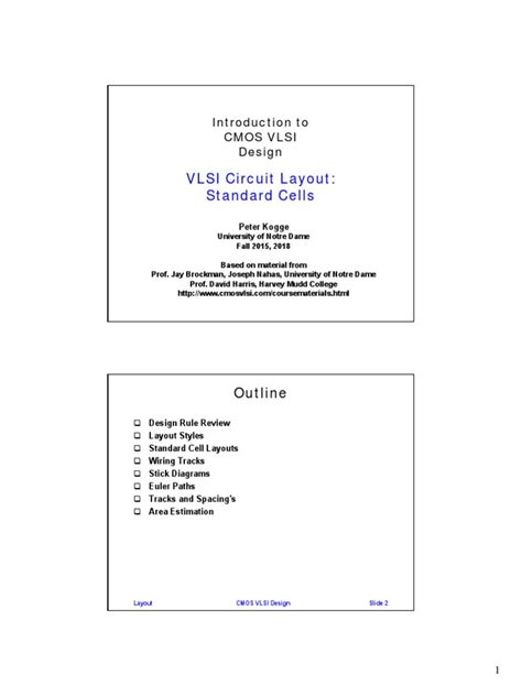 Vlsi Circuit Layout Standard Cells Introduction To Cmos Vlsi Design Pdf Cmos Digital