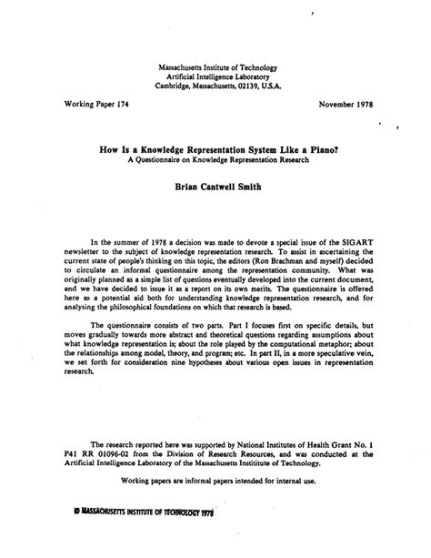 Pdf How Is A Knowledge Representation System Like A Piano