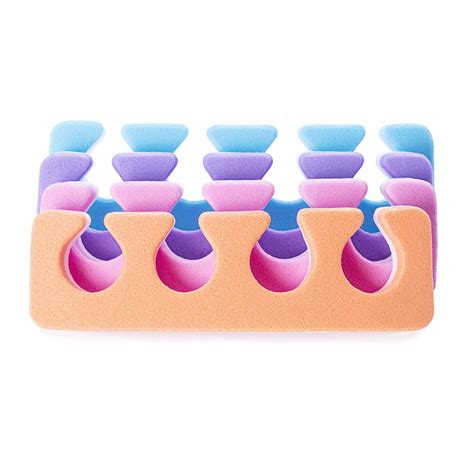 Iridesi Toe Separators Colors Are Purple Blue Orange Pink On One Side White On The Other