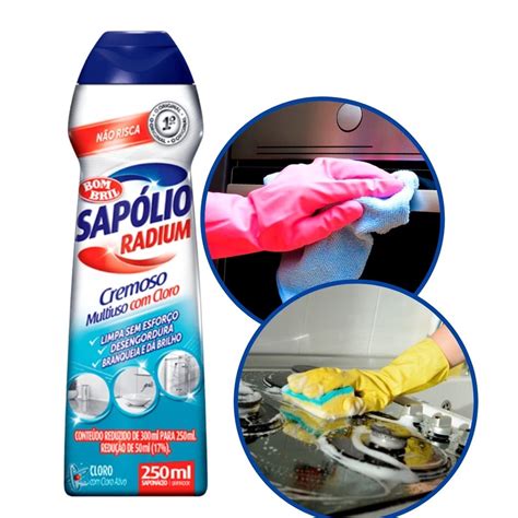 Saponáceo Sapólio Radium Multiuso Cremoso Cloro Bombril 250ml