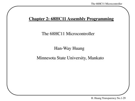 The 68hc11 Microcontroller Minnesota State University Mankato Ppt
