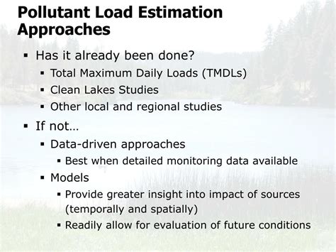 ppt options for identifying and quantifying pollutant loads powerpoint