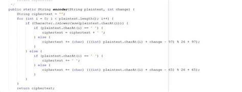 Solved Public Static String Encoder String Plaintext Int