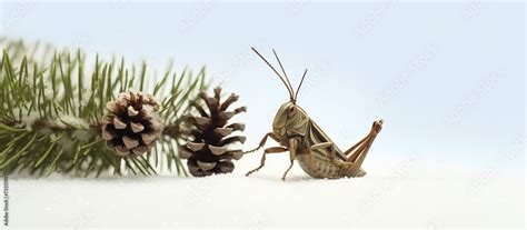 The Forest Grasshopper Chorthippus Biguttulus A Type Of Bow Winged