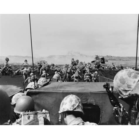 5th Division Marines Landing On Iwo Jima Photographed From An