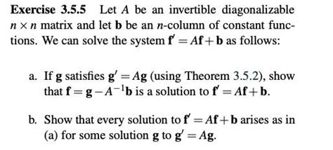 solved exercise 3 5 5 let a be an invertible diagonalizable