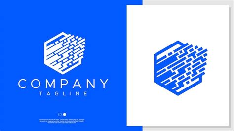 Premium Vector Technology Pixel Data Byte Box Logo Design