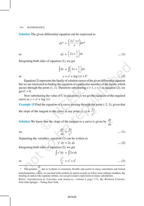 Differential Equations NCERT Book Of Class Mathematics Part II