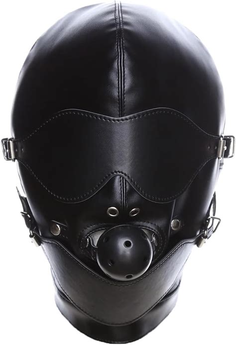 Naughty Drawer Leather Bondage Hood Bdsm Hood Removable Blindfold