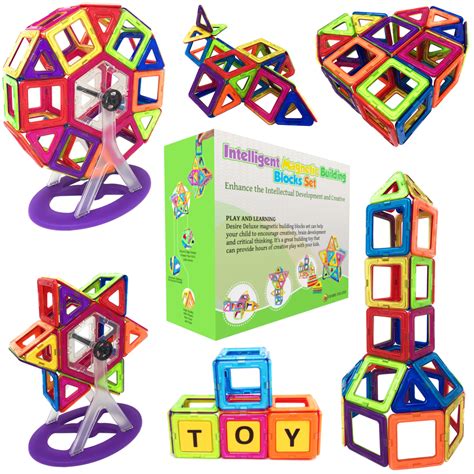 Magnetic Building Blocks Picasso Tiles 63 Piece Magnetic Building
