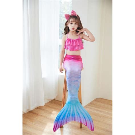 Fashion 3 Pcs Mermaid Swimsuit Girls Swimwear Girls Bikini Set Best