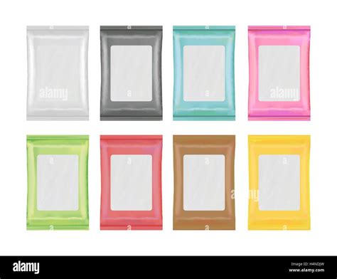 Top View Of Colorful Polystyrene And Plastic Packaging Mockup Stock