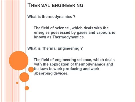 Thermal Engineering Basic Concepts Thermal Engineering No Of