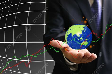 Global Economy Growth Up Chart Concept World Map Finance Graph Photo