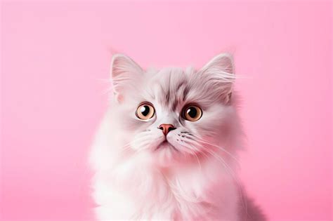 Premium Photo Cat On Pink Background Ai Generated