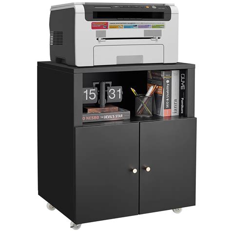 Home Office Printer Stand With Wheels Printer Tables With File Door