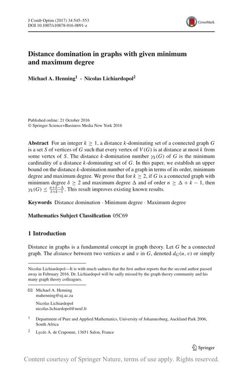 Distance Domination In Graphs With Given Minimum And Maximum Degree