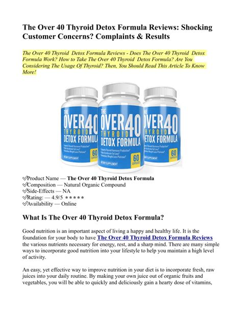 The Over 40 Thyroid Detox Formula Reviews