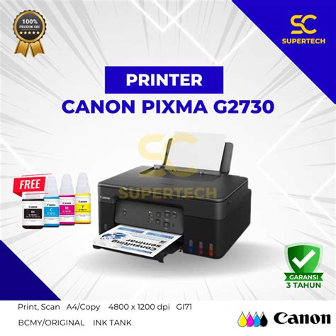 Jual Printer Canon Pixma G2730 Pengganti G2020 Lengkap Tinta Ori