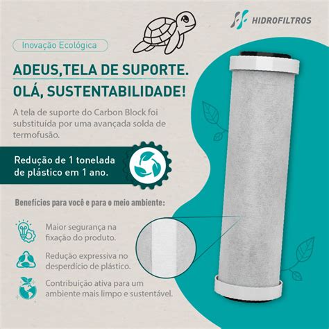 Elemento Filtrante Carbon Block 5 Polegadas Hidrofiltros Acqua Leve A Sua Casa Dos Filtros