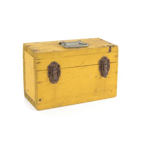 Yellow Rustic Wood Tool Box Ad Gil And Roy Props