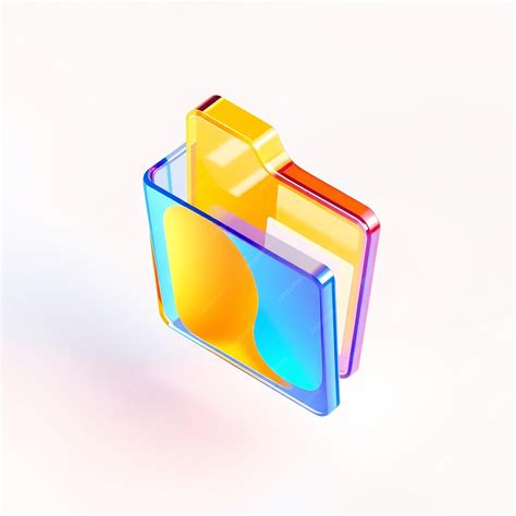 Colorful 3d Folder Icon On White Background Premium Ai Generated Image