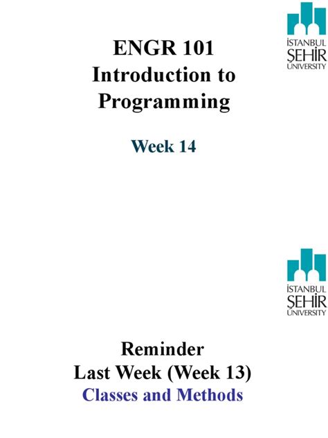 Engr 101 Introduction To Programming Week 14 Pdf Inheritance
