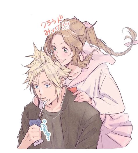 Cloud Strife And Aerith Gainsborough Final Fantasy And 2 More Drawn