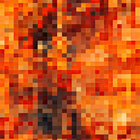Geometric Abstractions Contemporary Orange Pixel Pattern Premium Ai