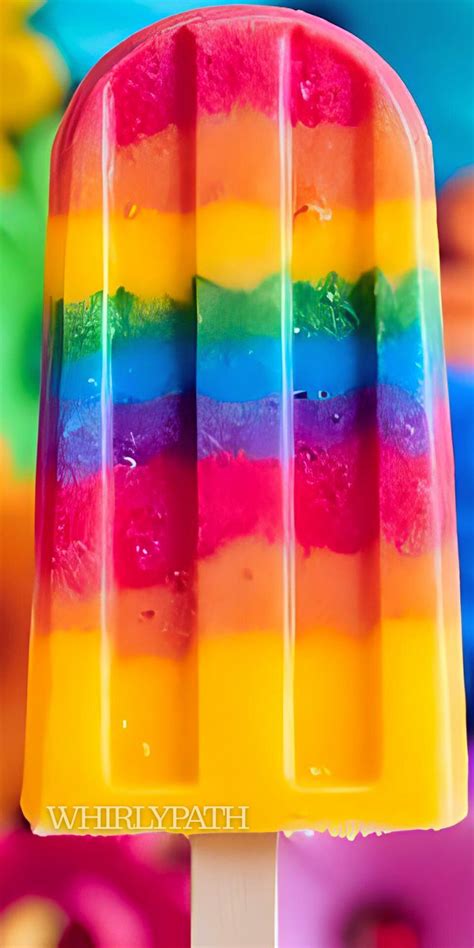 Rainbow Stripes Popsicle Rainbowpopsicle Rainbowfood Summer Summertreats Food Fantasy