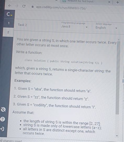 solved you are given a string s in which one letter occurs