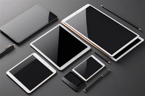 Premium Photo Smartphone And Tablet Screens Mockup Template