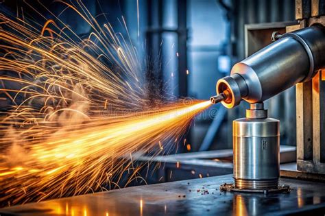 Precision Metal Coating Flame Spray Application On Industrial Steel