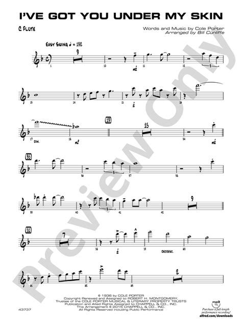 Ive Got You Under My Skin Flute Flute Part Digital Sheet Music