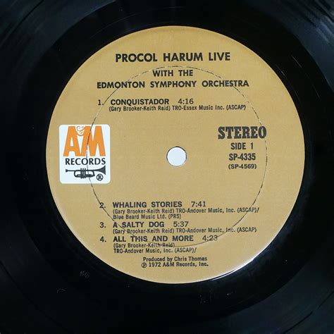 Yahooオークション Us盤 Procol Harumlive In Concert With The Ed