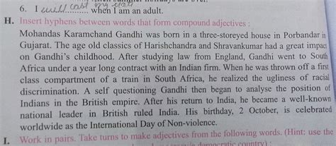 Insert Hyphens Between Words That Form Compound Adjectives Mohandas Kar