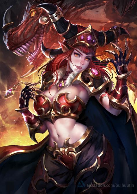 Alexstrasza Fanart Lady Liadrin Hearthstone Alexstrasza Art World