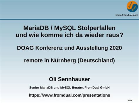 Mariadbmysql Pitfalls And How To Come Out Again Ppt