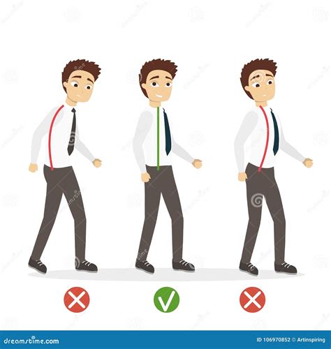 Good And Bad Posture Cartoon Vector 68672973
