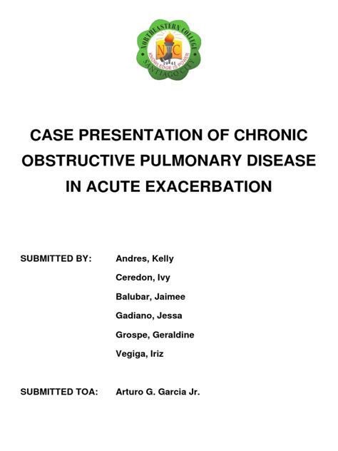 Copd Case Pres2 Pdf Chronic Obstructive Pulmonary Disease Lung