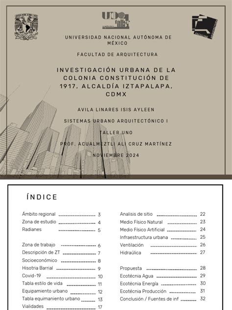Investigación Urbana De La Colonia Constitución De 1917 Alcaldía