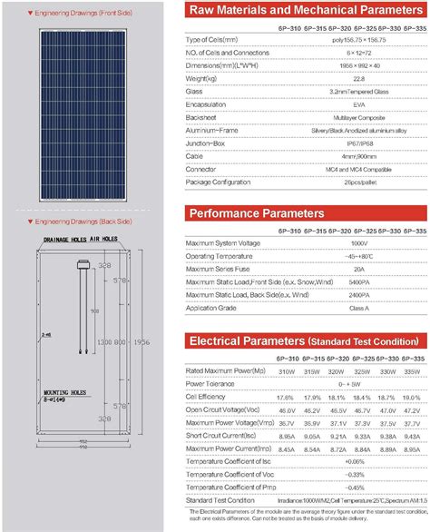 Poly Solar Panels 330w Data Sheet Mustek Infrastructure