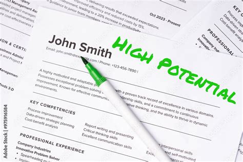 Fake Mock Cv Curriculum Vitae Resume For John Smith Selected By Hr As