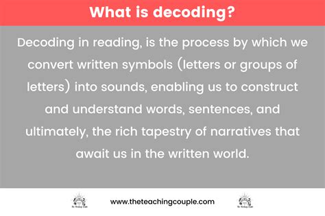 What Is Decoding In Reading The Teaching Couple