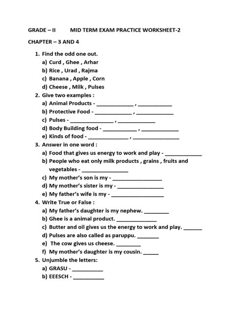 Std 2 Evs Practice Worksheet 2 2024 25 Pdf